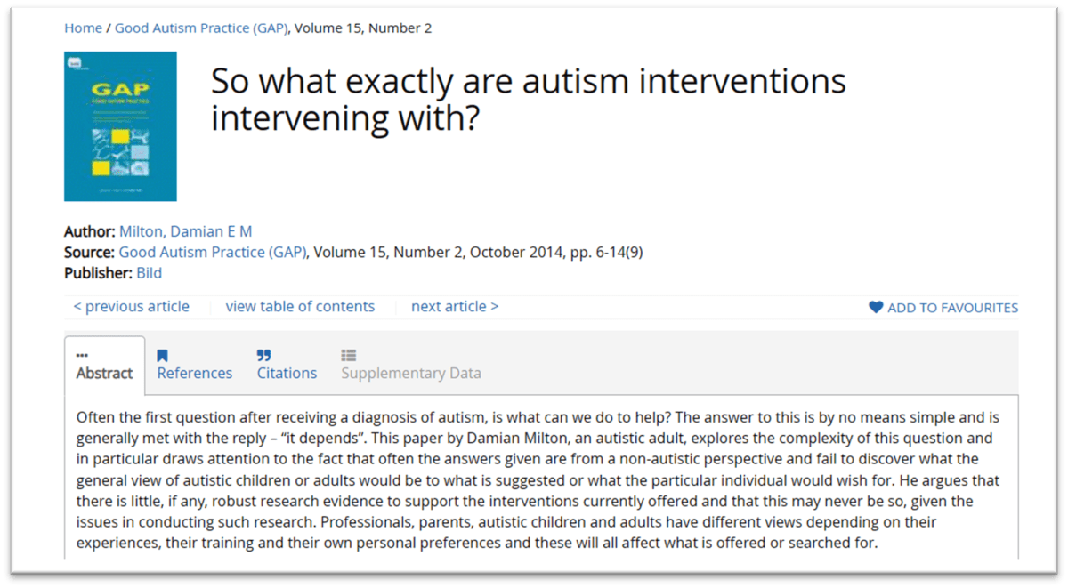 Intensive Interaction as an ‘autism intervention’? – Connecting with ...